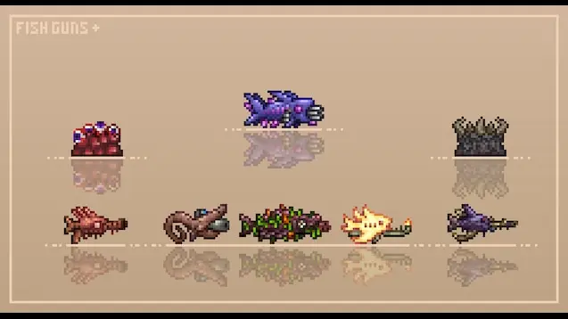 泰拉瑞亚的 Fish Guns+ mod - Terraria-Game.com