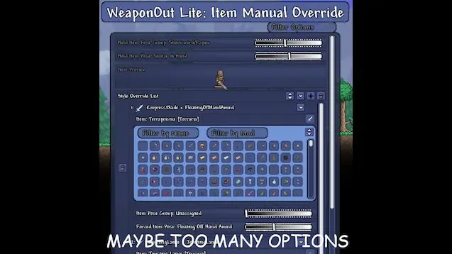 WeaponOut Lite: An Item Holding Mod for Terraria - Terraria-Game.com